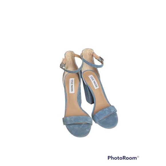 Steve Madden | Shoes | Steve Madden Blue Suede Block Heels | Poshmark